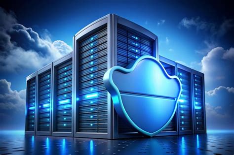 Cloud Computing Technology And Online Data Storage For Business Network Concept Server Racks