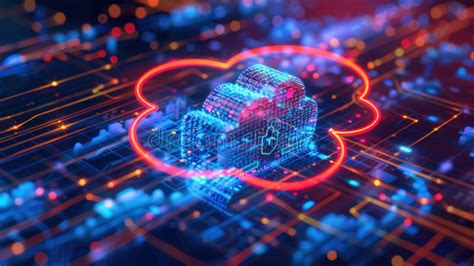 Futuristic Digital Padlock On A Vibrant Cybersecurity Circuit Board Symbolizing Advanced Data