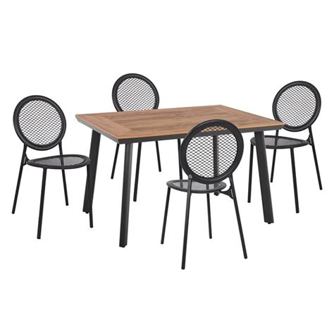 ΣΕΤ 5ΤΜΧ ΜΕ ΤΡΑΠΕΖΙ ΑΛΟΥΜΙΝΙΟΥ Polywood 120Χ80Χ72 5Υ And ΚΑΡΕΚΛΕΣ Veranda ΓΚΡΙ Hm10507