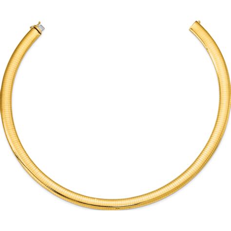 14k Yellow Gold 10mm Domed Omega Necklace Jewelry By Sweet Pea