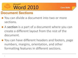 Word Lesson B Page Section Breaks PPTX