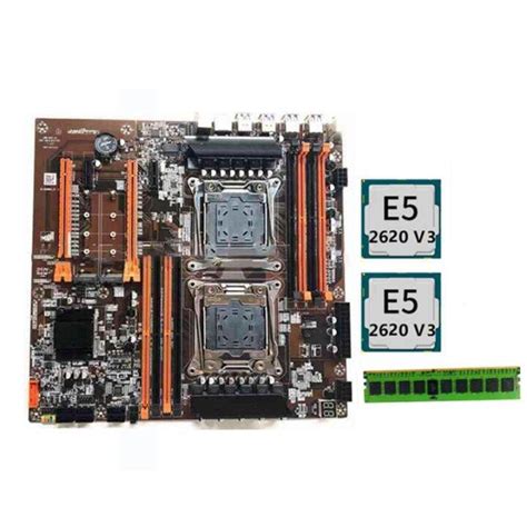 X99 Dual CPU Motherboard LGA 2011 USB3 0 SATA3 Dual M 2 Slot With Dual E5 2620 V3 CPU Processor