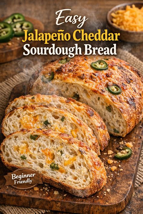 Cheddar Jalapeno Sourdough Bread Spicy Creamy Delicious Recipe
