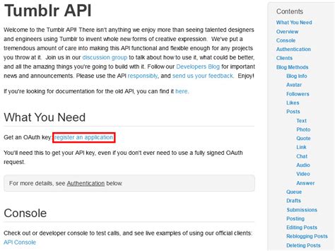 How To Create Oauth Tumblr Login Application