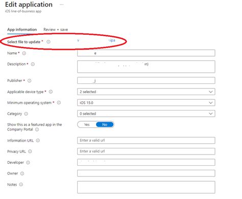 role required to upload new ipa on existing line of business app r intune