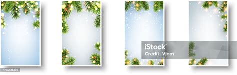 녹색 전나무 나뭇 가지와 텍스트 장소가있는 겨울 종이 카드 크리스마스 템플릿입니다 크리스마스에 대한 스톡 벡터 아트 및 기타 이미지 크리스마스 프레임 웹 배너