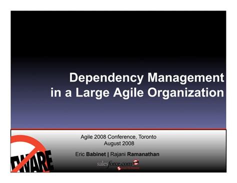 Dependency Management In A Large Agile Organization Pdf