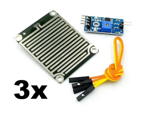 3x Sensor De Chuva E Gotas Modulo Arduíno Raspberry Esp