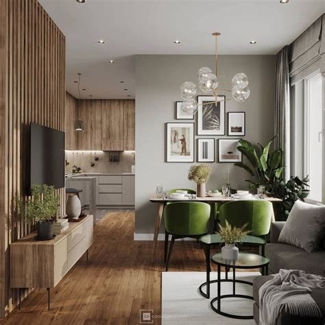 Современная гостиная с природной тематикой