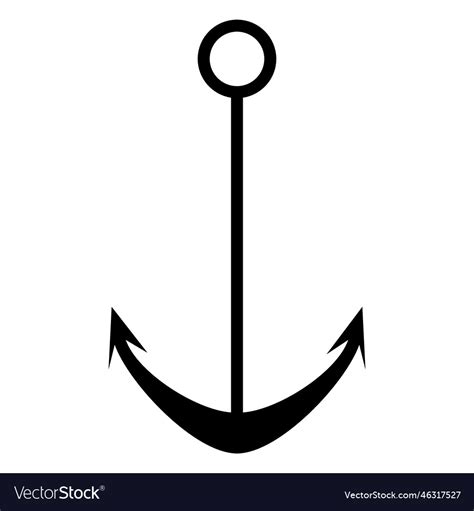 Anchor Circle Hole Silhouette Royalty Free Vector Image