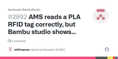 AMS Reads A PLA RFID Tag Correctly But Bambu Studio Shows PETG CF