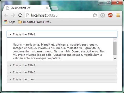 How To Implement Jquery Accordion In Aspnet Mvc