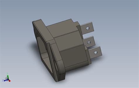 交流电源连接器 Solidworks 2015 模型图纸下载 懒石网