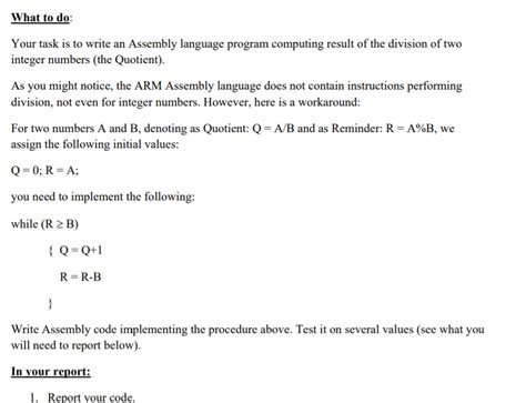 Solved What To Do Your Task Is To Write An Assembly