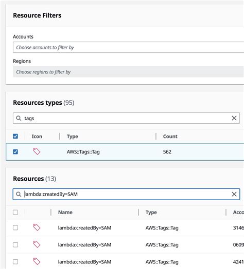 select all resources with tag and or multi select in search · issue