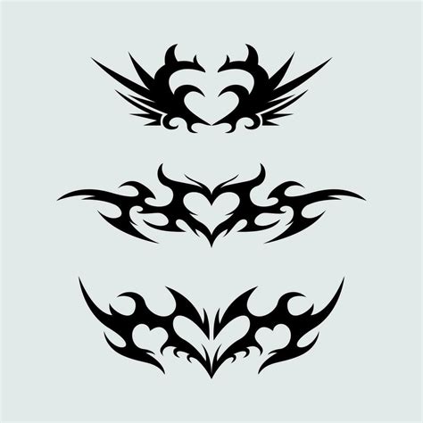 Heart Tattoo Sharp Tribal Vector Simple And Clean Illustration Editable 24187756 Vector Art At
