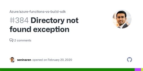 directory not found exception · issue 384 · azure azure functions vs
