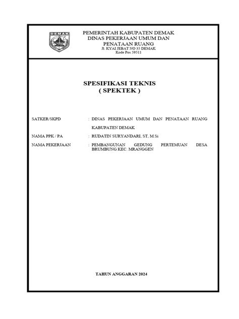 Spesifikasi Teknis Pendopo Pdf