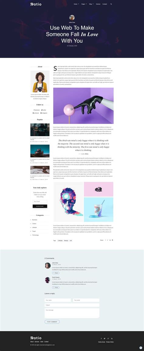 Ratio A Responsive Multipurpose Html5 Template Html5 Templates