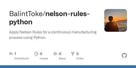 github balinttoke nelson rules python apply nelson rules for a continuous manufacturing