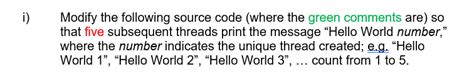 Solved Modify The Following Source Code Where The Green Chegg Com