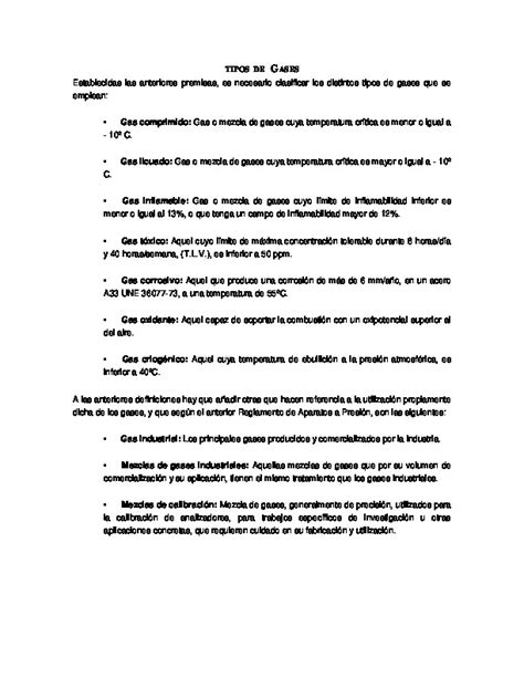 Tipos De Gases Pdfcoffeecom