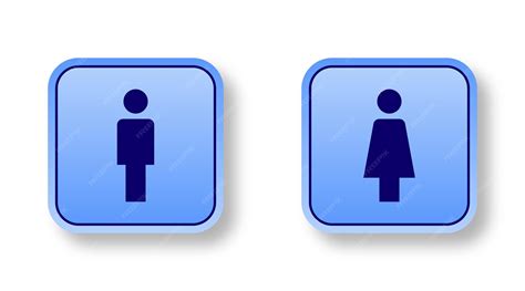 간단한 화장실 표시 남자 여자 아이콘 프리미엄 벡터