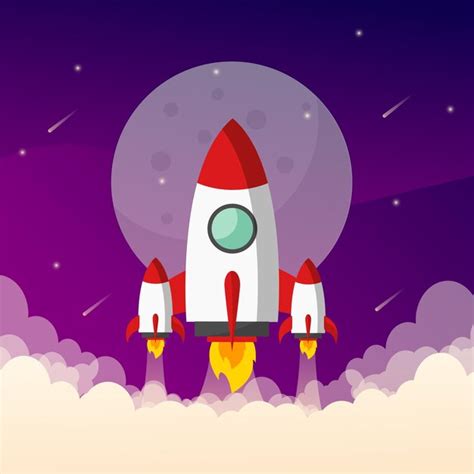 Premium Vector Vector Gradient Rocket Background