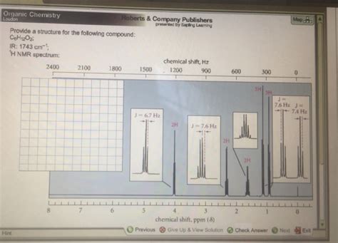 Solved Provide A Structure For The Following Compound