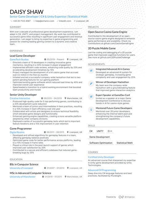 Senior Software Engineer CV Examples Guide For