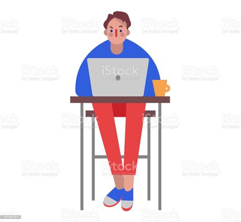 원격 근무 또는 근무 시간 구성에 대 한 직원을 검색 하는 노트북 개념에서 작업 하는 남자 동료가 없는 프리랜서 It 근로자