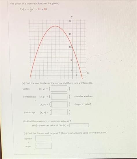 [solved] Help The Graph Of A Quadratic Function F Is