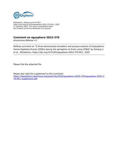 Pdf A Three Dimensional Simulation And Process Analysis Of Tropospheric Ozone Depletion Events