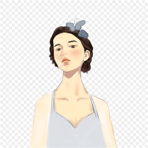 손으로 그려진 짧은 머리 소녀 캐릭터 소재 손으로 그린 소녀 문학 Png 일러스트 및 이미지 에 대한 무료 다운로드