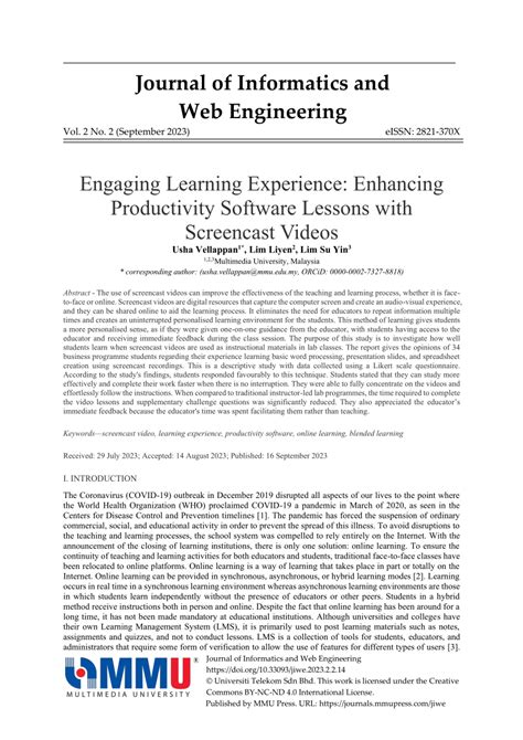 Pdf Engaging Learning Experience Enhancing Productivity Software