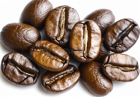 Closeup Roasted Coffee Beans Texture Image High Quality Image Stock Illustration Illustration