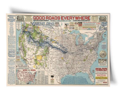 Usa Highway Map High Quality Reproductions Of Vintage Maps Posterist