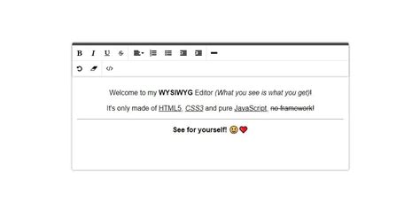 Build Your Own Wysiwyg Editor Html Css And Pure Javascript Dev Community