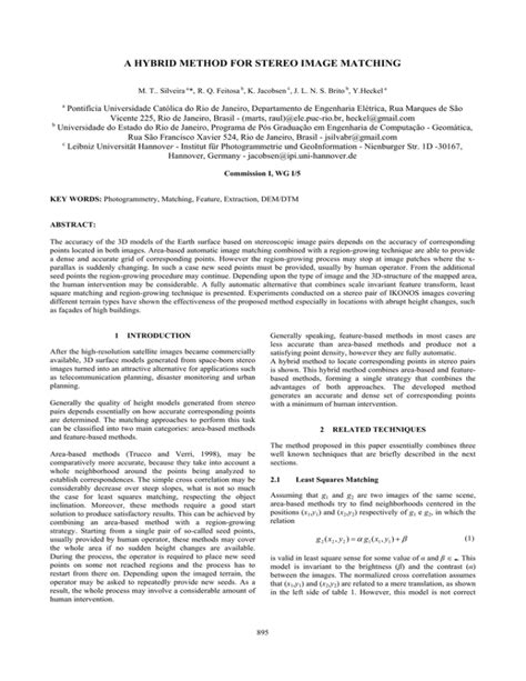A HYBRID METHOD FOR STEREO IMAGE MATCHING