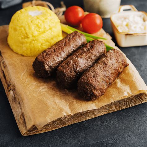 Traditional Romanian Skinless Sausages Mititei Mici Cevapi