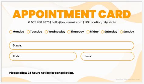 Appointment Card Maker Online Appointment Card Generator