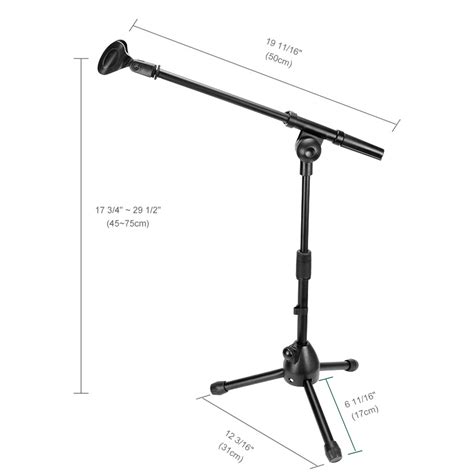 Short Microphone Mic Tripod Stand With Fixed Length Boom Primecables®