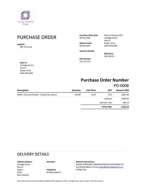 Xero Purchase Order