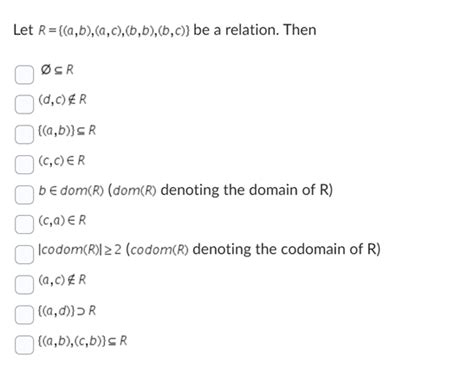 Solved R A B A C B B B C Be A Relation Then R Chegg Com