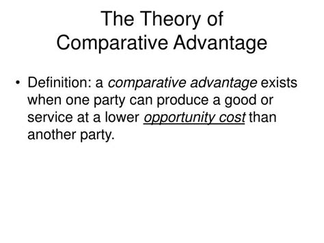 ppt the theory of comparative advantage powerpoint presentation id