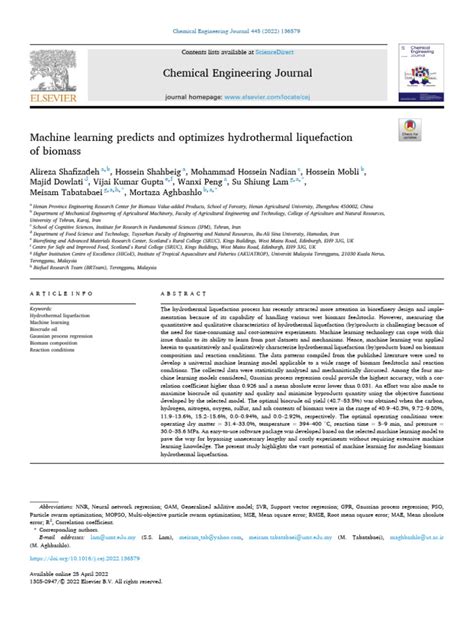 Machine Learning Predicts And Optimizes Hydrothermal Liquefaction Pdf