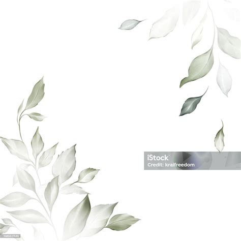 현대적인 스타일의 흰색 배경에 식물 요소가 있는 수채화 그림 0명에 대한 스톡 벡터 아트 및 기타 이미지 0명 꽃 식물 드로잉 Istock