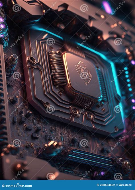 Ai Generated Vertical Illustration Of A Cpu Motherboard Central Ai Generated Vertical Illustration Of A Cpu Motherboard Central