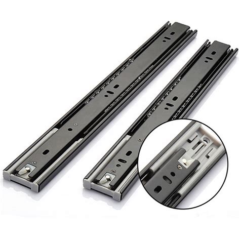 Soft Closing Push Open Hydraulic Drawer Full Extension 3 Fold Drawer Slide Guide Rail 1 Set