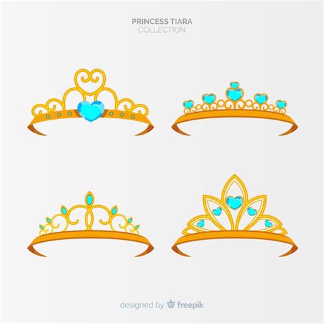 Free Vector Golden Princess Tiara Collection